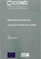 Robustness of Structures: Final Report of COST Action TU0601 - COST